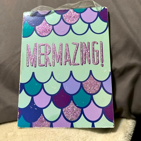 Accents | Mermazing Wood Sign Beach Vibe Hanging Art Mermaid Party ...